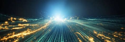 Abstract Digital Data Stream Flowing Through Cyber Space Technology Network Background Stock