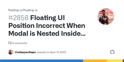 Floating UI Position Incorrect When Modal Is Nested Inside Drawer Component Issue