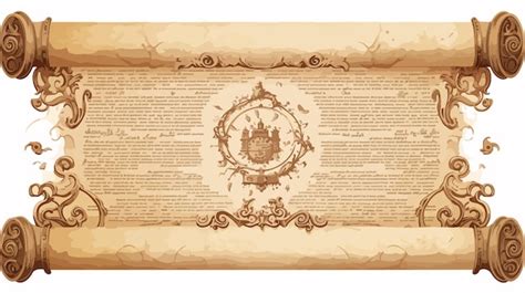 Ancient Royal Decree On Aged Paper Scroll For Historical Background