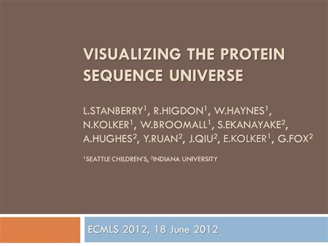 Ppt Visualizing The Protein Sequence Universe Ekolker 1 Visualizing The Protein Sequence