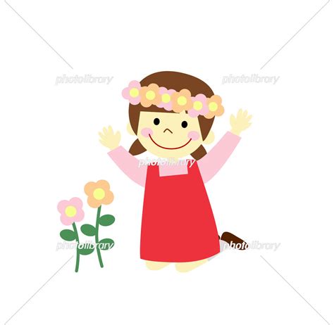 生け花をする女の子 イラスト素材 1780660 フォトライブラリー Photolibrary