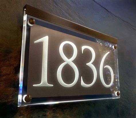 Led Illuminated Crystal Plaque With Custom Lighted House Numbers Foter
