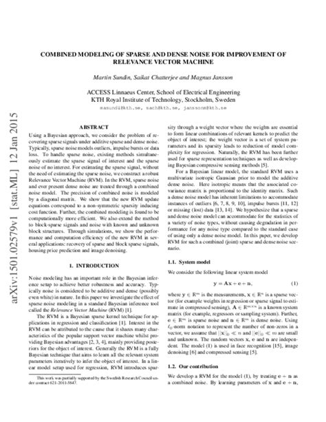 pdf combined modeling of sparse and dense noise for improvement of