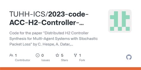 Github Tuhh Ics2023 Code Acc H2 Controller Synthesis For Multi Agent Systems With Stochastic