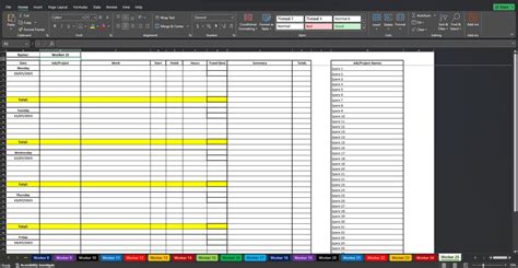 Admin Timesheet For 25 Employees Employee Timesheets Included Etsy
