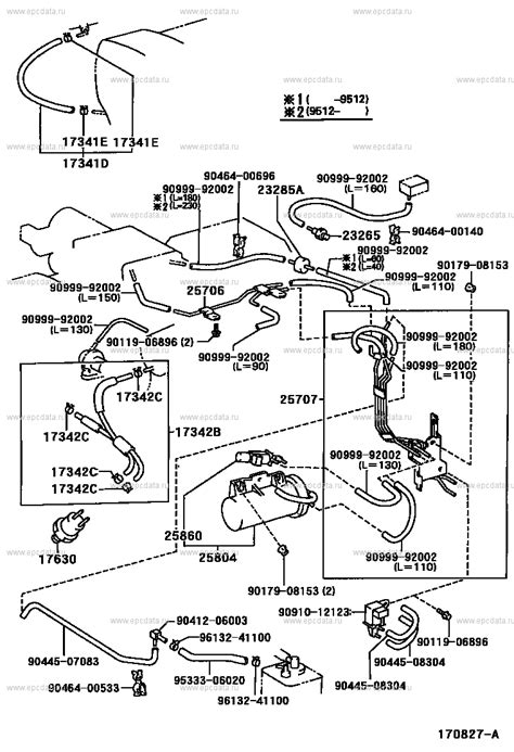 Vacuum Piping For Toyota Supra A80 4 Generation Restyling 041996