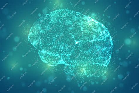 컬러 배경에 3d 벡터 사이버 뇌 신경망 메가 데이터 처리 템플릿 인터페이스 디자인 프리미엄 벡터