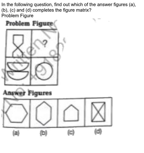 Find Out Which Of The Answer Figures A B C And D Completes The Fig