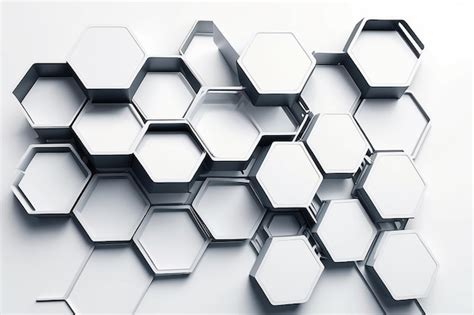 Abstract Geometric Dots Connection On White Background Abstract Hexagon Technology Connect For