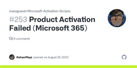 product activation failed microsoft 365 · issue 253 · massgravel