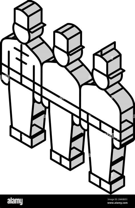 Marching People Of Parade Isometric Icon Vector Illustration Stock