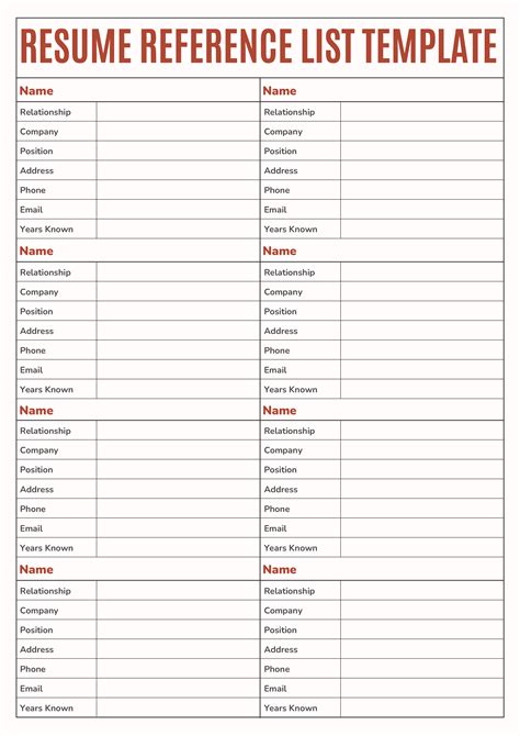 Free Reference List Templates To Edit And Print