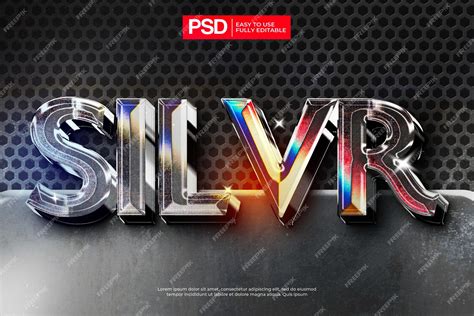Premium Psd 3d Metallic Chrome Editable Text Effect