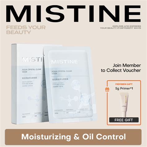 Mistine Face Mask Aqua Crystal Clear Mask 25ml Shopee Malaysia