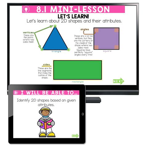 Lucky To Learn Math 2d Shapes Lesson 81 Teaching Slides Lucky