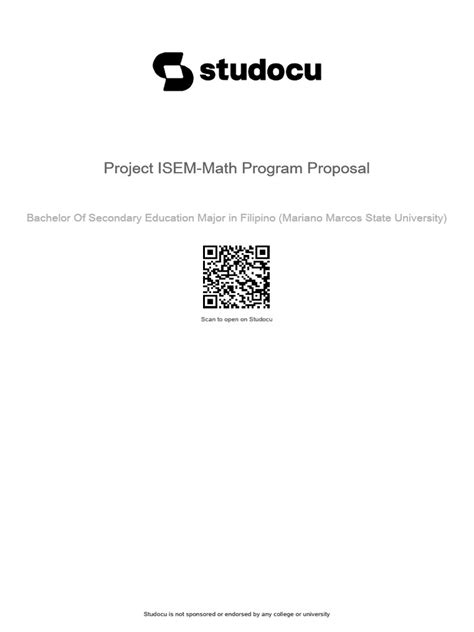 Project Isem Math Program Proposal Pdf Learning Teachers