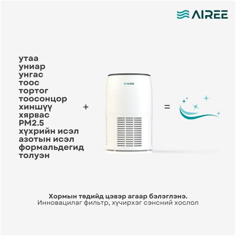 Өвөл айсуй Гадаах агаарын Airee Агаар цэвэршүүлэгч