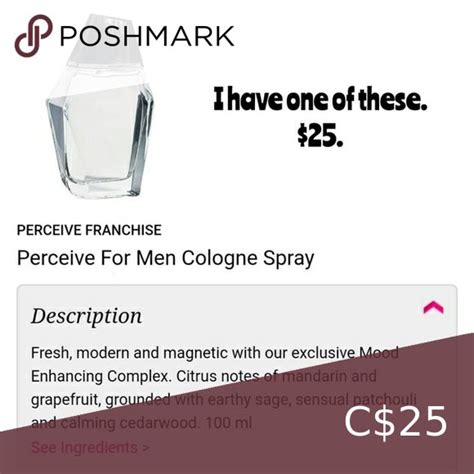 Perceive for Men cologne spray Citrus Notes, Cologne Spray, Mens ...