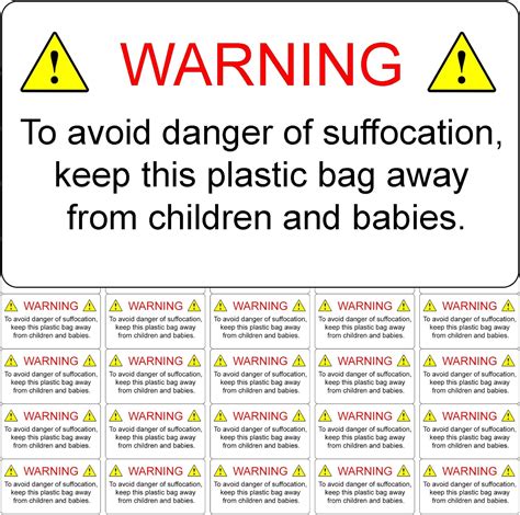 Suffocation Warning Label Template Choose From One Of Our Popular