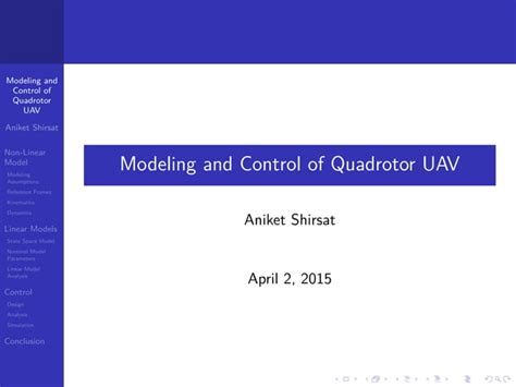 Modeling And Control Of A Quadrotor Uav Pdf
