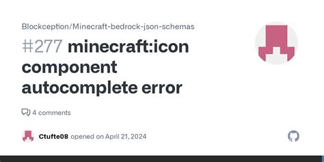 Minecrafticon Component Autocomplete Error · Issue 277 · Blockception