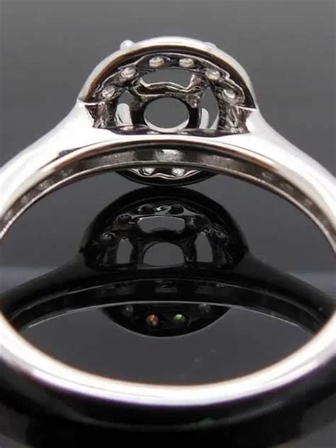 Solid 14k White Gold 5mm Round Fashion Semi Mount Ring Diamond