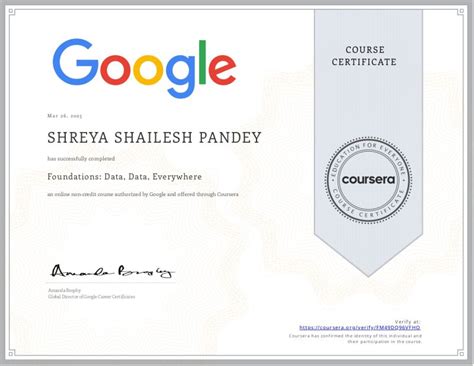 Im Excited To Announce That Ive Completed The Foundations Data Data Everywhere Course By