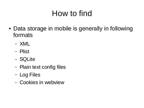 Owasp Mobile Risk M2 Insecure Data Storage Nullowaspg4h Bangalo