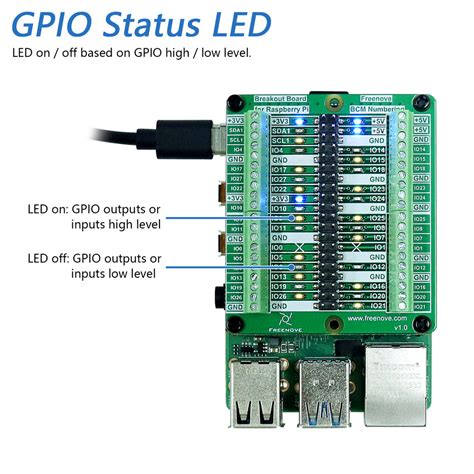 Freenove Breakout Board For Raspberry Pi 5 4b 3b 3b 3a 2b