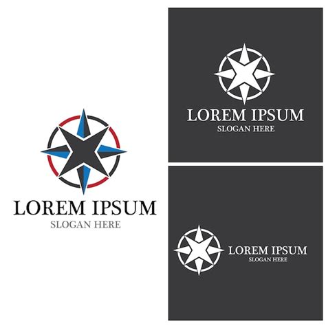 나침반 아이콘 및 기호 벡터 템플릿 프리미엄 벡터