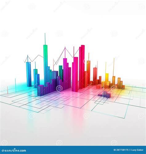 data visualization charts diagrams vibrantly illustration with white