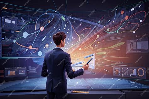 Premium Photo A Businessman Harnessing Ai Big Data Digital Neural