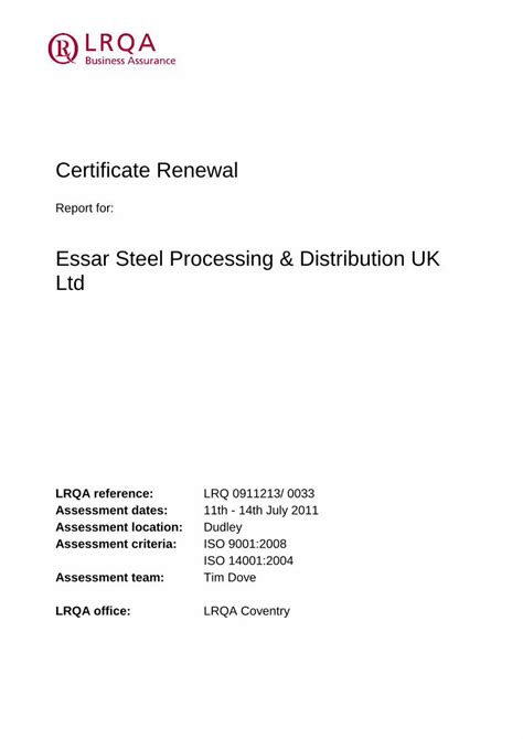 Pdf Lrqa Management System Audit 2011 Dokumentips