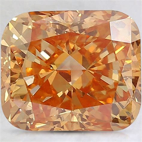 501 Ct Fancy Intense Pinkish Orange Cushion Lab Created Diamond