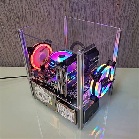 Pc Open Chassis Stackable Computer Case 2 Layers Acrylic Atx Matx Itx