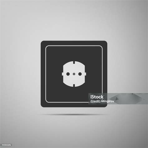 Stopcontact Pictogram Geïsoleerd Op Een Grijze Achtergrond Stopcontact