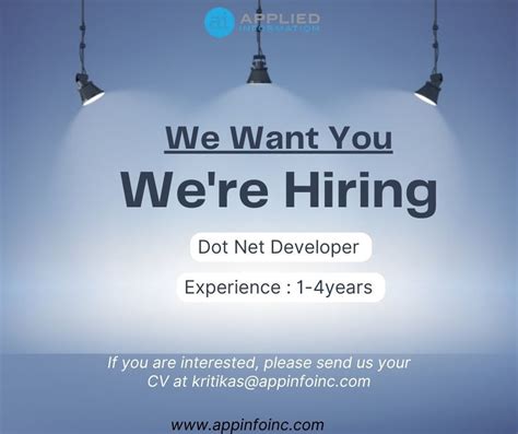 Hiring Dotnetdeveloper Joinourteam Kritika Sharma