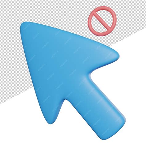 Premium Psd Cursor Disable Sign Side View 3d Rendering Icon
