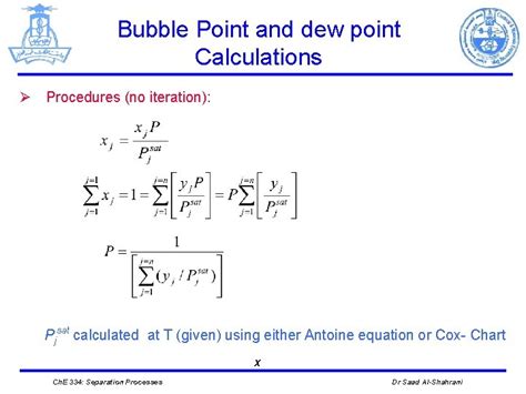 Bubble Point And Dew Point Calculations The Basic