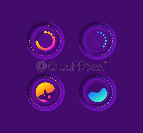 loader progression ui elements kit stock vector crushpixel