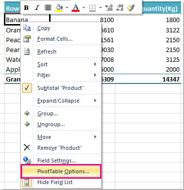 How To Clear Old Items In Pivot Table