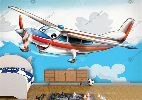 قیمت و خرید پوستر اتاق پسر سه بعدی طرح هواپیما Ba 4763 چاپ دی تولید