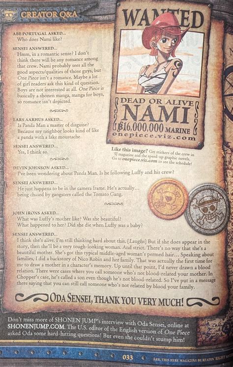 I Found This Interview With Oda Sensei In The December 2009 Issue Of