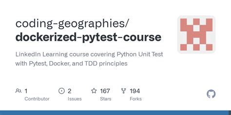 Github Coding Geographiesdockerized Pytest Course Linkedin Learning