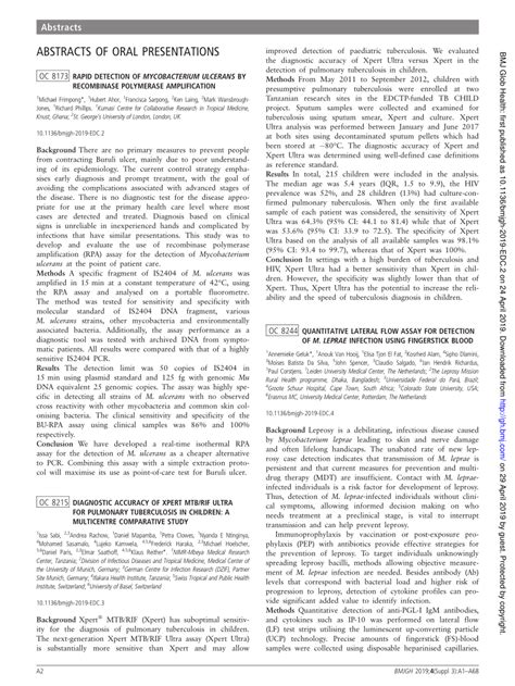 Pdf Oc 8173 Rapid Detection Of Mycobacterium Ulcerans By Recombinase
