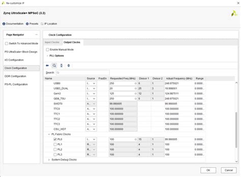 Ps Clock Setteing In Zcu102
