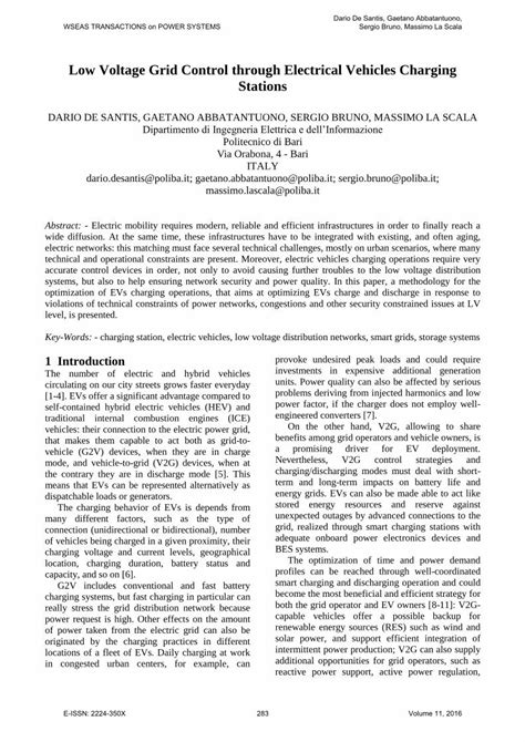 Pdf Low Voltage Grid Control Through Electrical Vehicles · Pdf