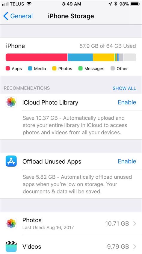 Bug IPhone Storage Says Its Full Even Though I Have 6 GB Or So Free R IOSBeta