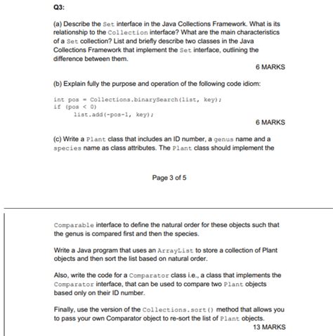 Solved Q A Describe The Set Interface In The Java Chegg