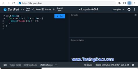 Dart Online Editors TestingDocs Com